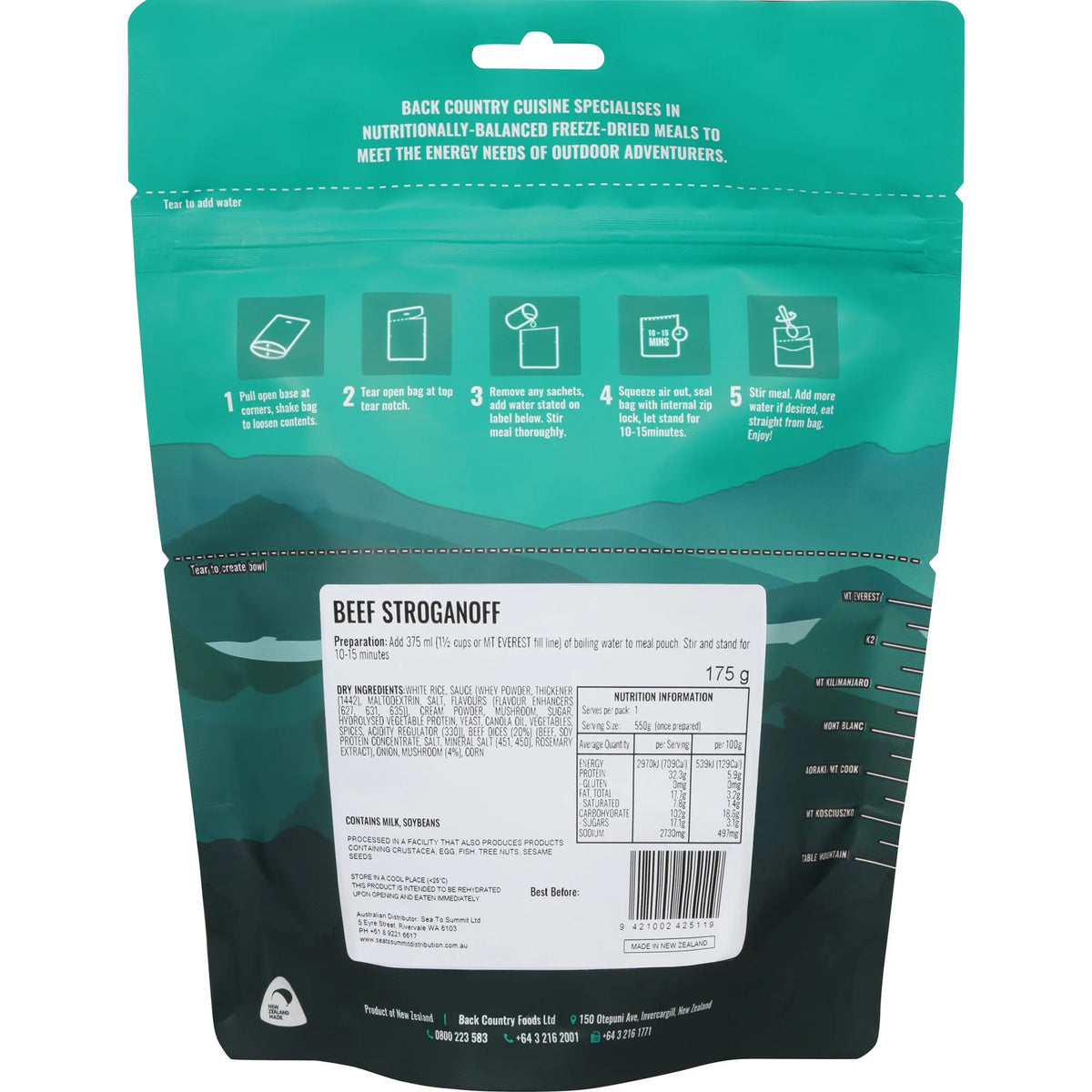 BACK COUNTRY CUISINE BEEF STROGANOFF - REGULAR – Combat Kit Australia
