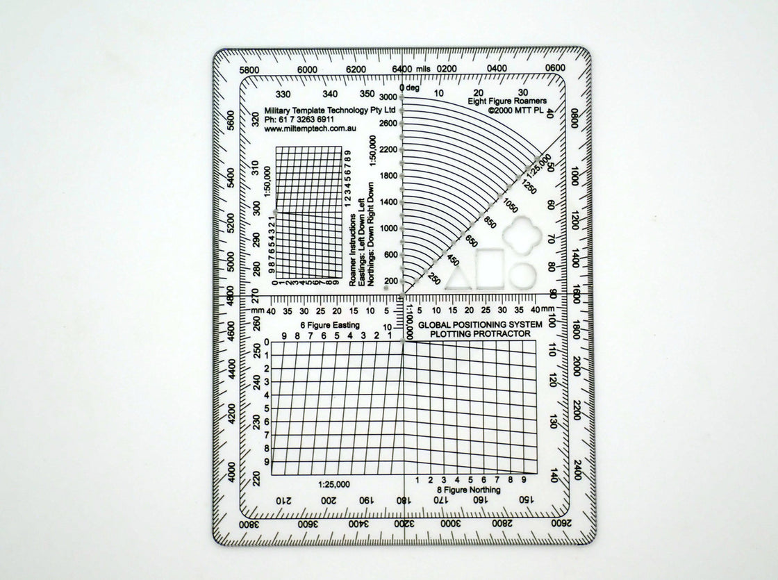 MILITARY TEMPLATE TECHNOLOGY GPS PLOTTING PROTRACTOR – Combat Kit Australia