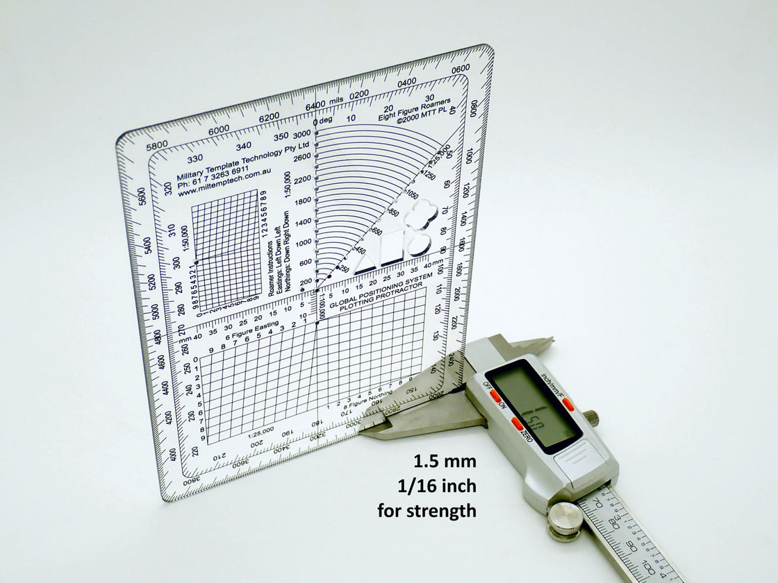MILITARY TEMPLATE TECHNOLOGY GPS PLOTTING PROTRACTOR – Combat Kit Australia
