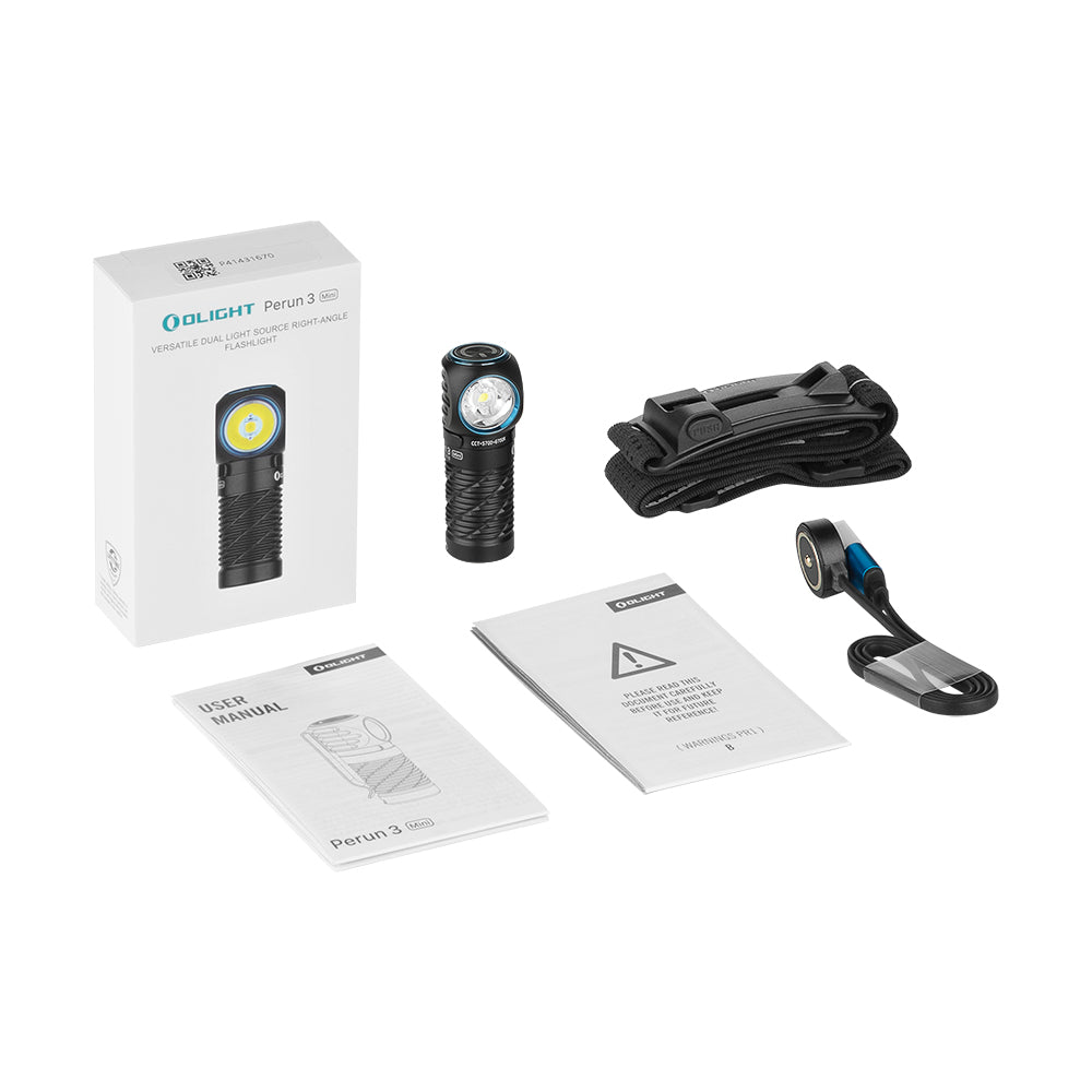 OLIGHT PERUN 3 MINI 1250 LUMENS RECHARGEABLE HEAD TORCH WITH WHITE & R ...